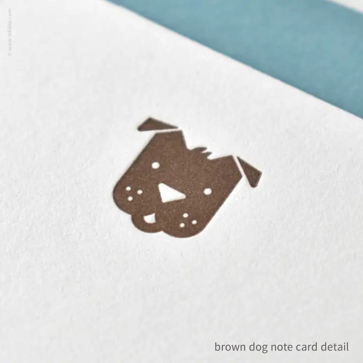 Flat Note Card Set with Brown Dog – The Pleasure of Writing