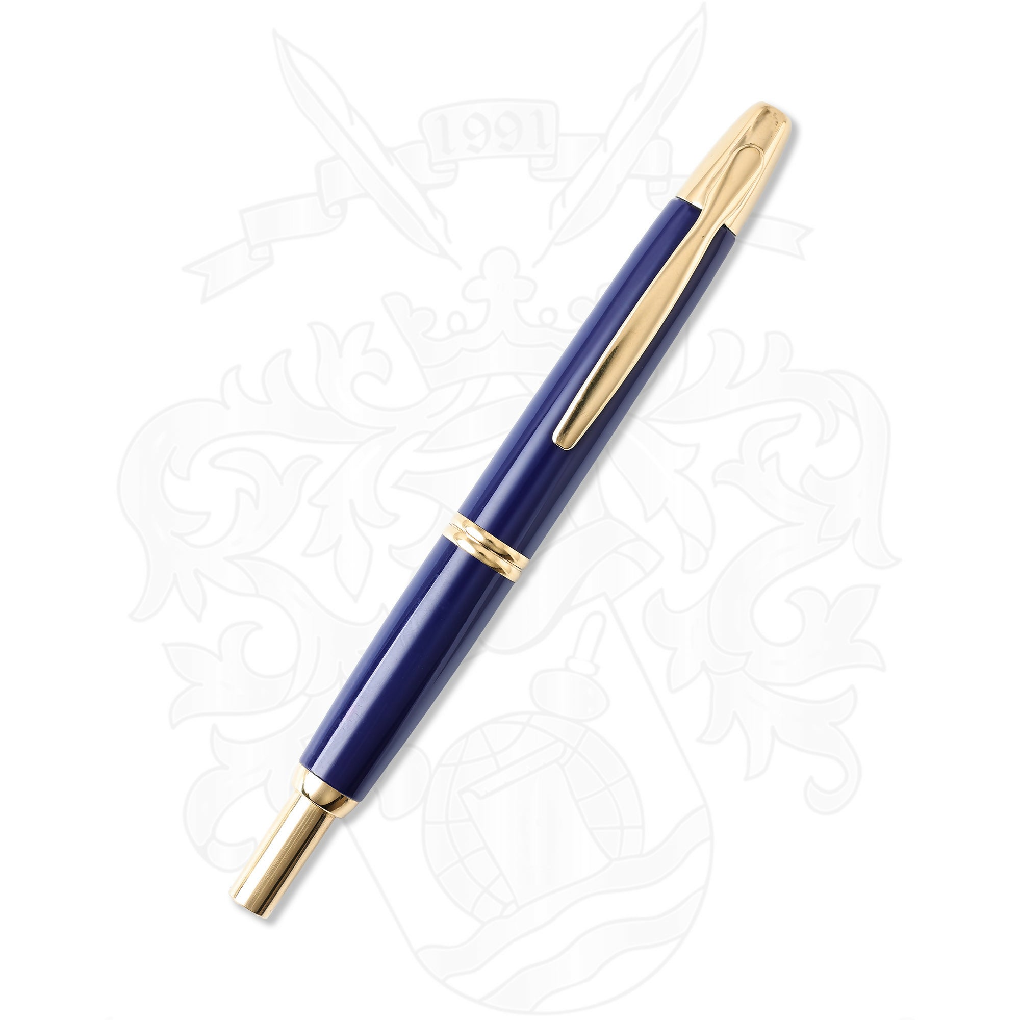 Pilot Vanishing Point Blue and Gold Fountain Pen – The Pleasure of Writing