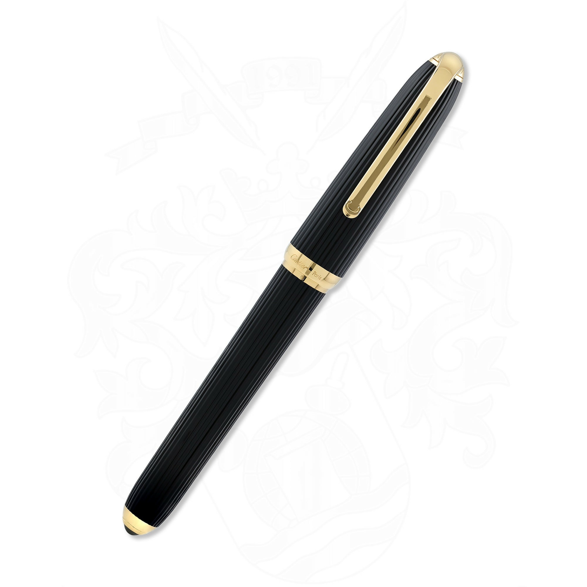 Cartier Vertical Godron - Fountain Pen With Gold trim – The Pleasure of ...