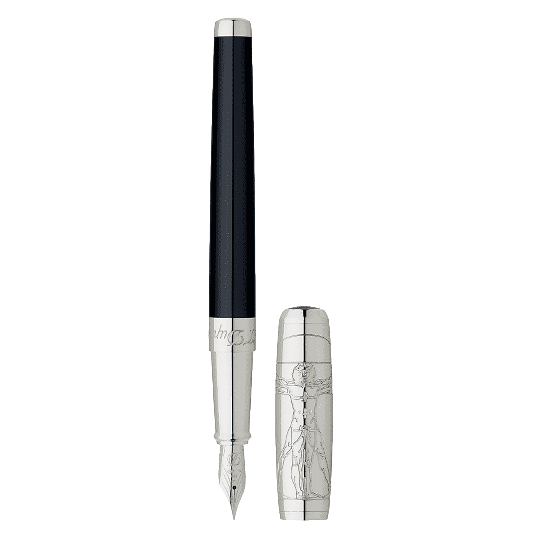 S.T. Dupont Line D Vitruvian Man Black - Fountain Pen – The Pleasure of ...