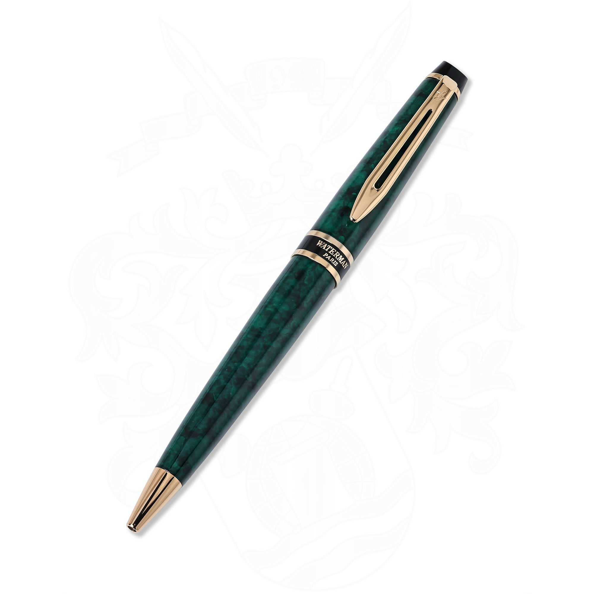Waterman Expert Emerald Green Marble Ballpoint – The Pleasure of Writing