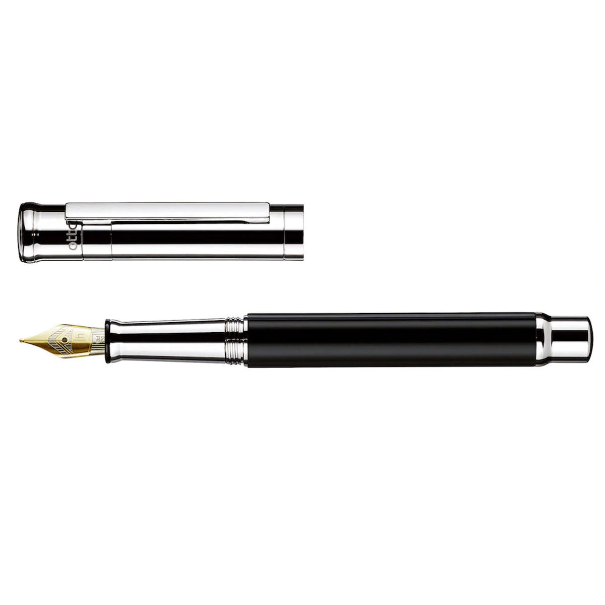 Otto Hutt Design 04 Black and Platinum - Fountain Pen -Steel – The ...