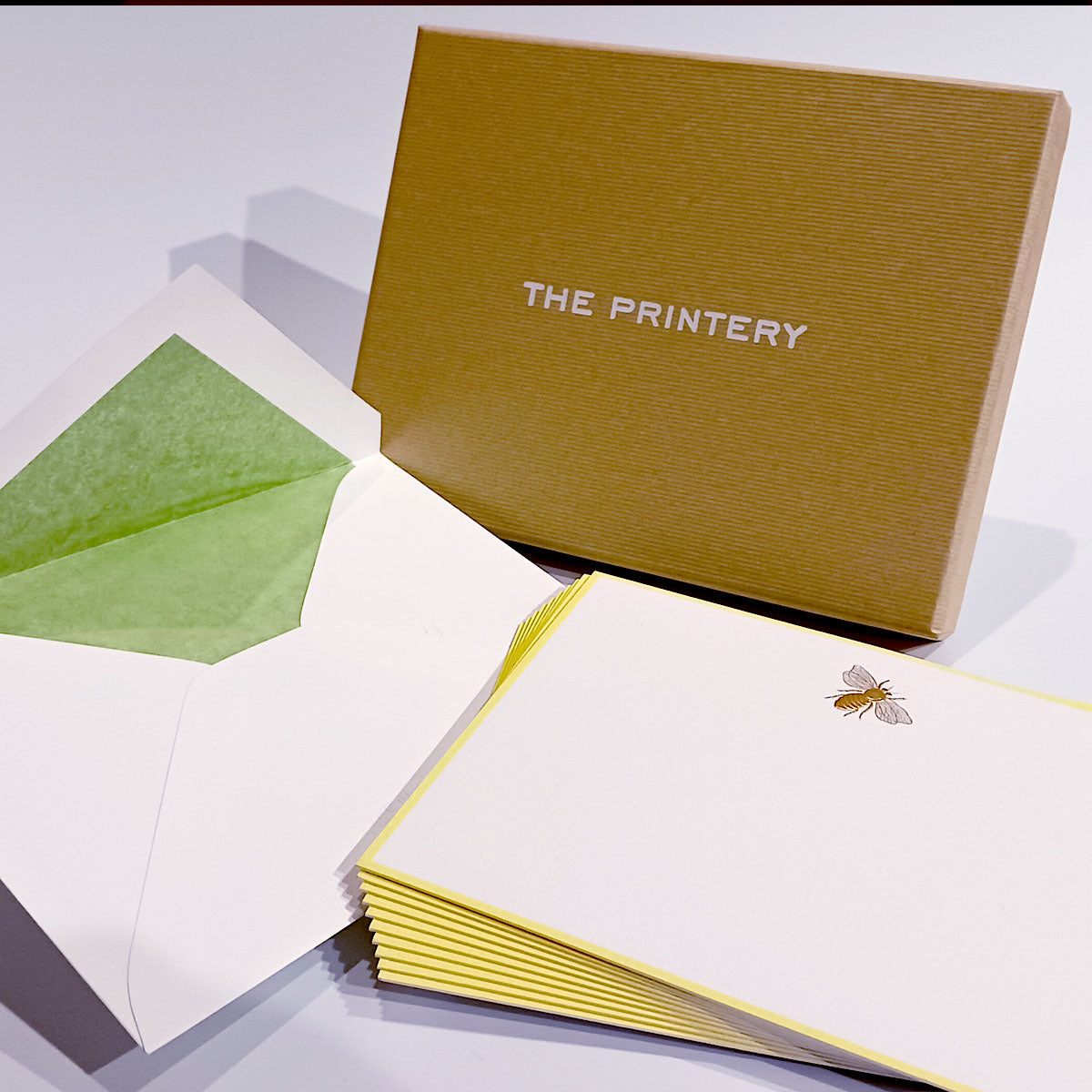 The Printery Engraved Cards - Bee (10ct.) – The Pleasure of Writing